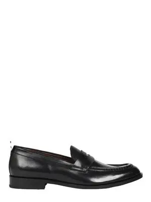 Etro Leather Penny Strap Loafers - Black