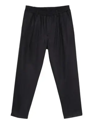 Eleventy Elastic-waist Wool Trousers - Black
