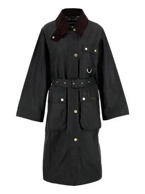 Barbour Milda Waxed Trench Coat - Black
