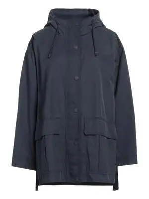 Max Mara Hooded Jacket With Zipper And Snap Buttons - Blue