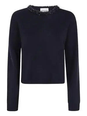 SEMICOUTURE Semicouture Denny Beaded Embellished Crew Neck Sweater
