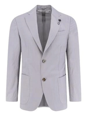 LARDINI Two-button Notch-lapel Blazer - Grey