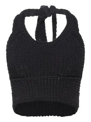 Jacquemus Jacquemus Knit Halter Crop Top Black