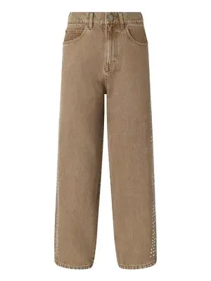 PINKO Pinko Wide-Leg Embellished Denim Jeans