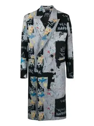 MISBHV Misbhv Graphic-Print Double-Breasted Coat