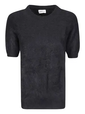 P.A.R.O.S.H P.A.R.O.S.H. Crew Neck Short Sleeve Knit Top With Trim