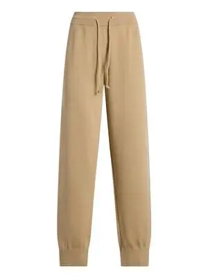 Burberry Knit Sweatpants With Drawstring And Embroidered Logo - Sand-colored