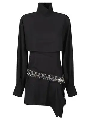 IRO PARIS Studded Layered-detail Midi Dress - Black