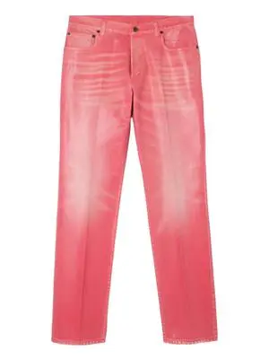 Burberry Slim Coated Jeans With Equestrian Motifs - Pink