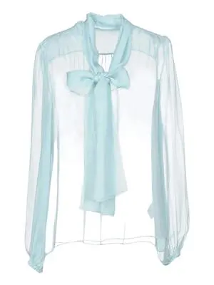 DOLCE & GABBANA Dolce & Gabbana Chiffon Long-Sleeve Top With Flowing Straps