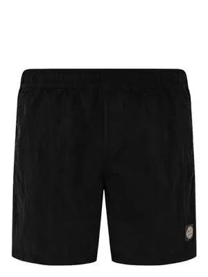 Stone Island Stone Island Logo Embroidered Swimming Trunks Black