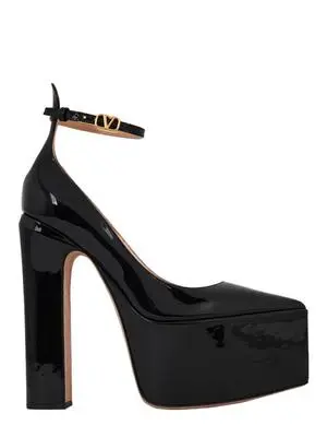 VALENTINO Valentino Patent Leather Platform Heels With Ankle Strap