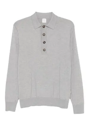 Eleventy Long-sleeve Polo Shirt - Gray