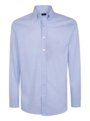 Etro Roma Logo Button-down Shirt - Light Blue