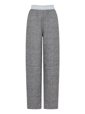 Rabanne Straight-leg Trousers With Elasticated Waistband - Light Gray