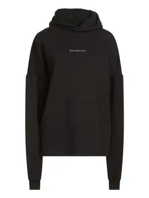 Balenciaga Hooded Track Jacket With Crystal Embellishments - Black