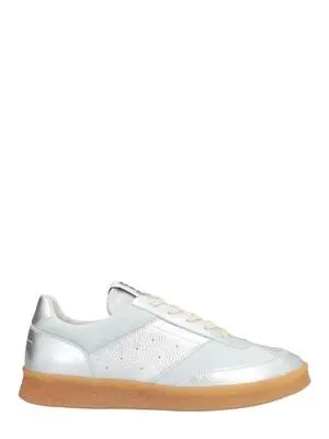 MAISON MARGIELA Metallic Low-top Leather Shoes - Silver
