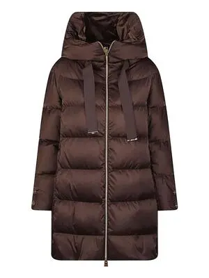 Herno Herno Zip-Up Drawstring Hooded Down Coat Brown