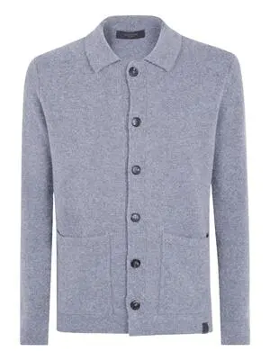 ZANONE Button-up Collared Cardigan With Ribbed Knit And Patch Pockets - Gray