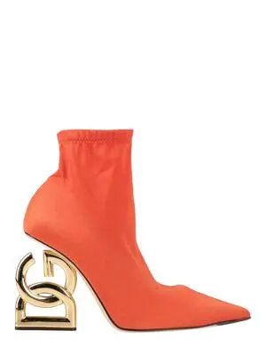 Dolce & Gabbana Sock Ankle Boots With Sculptural Heel - Orange