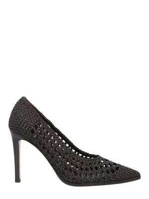 Tory Burch Pointed Toe Stiletto Heel Pumps - Dark Brown