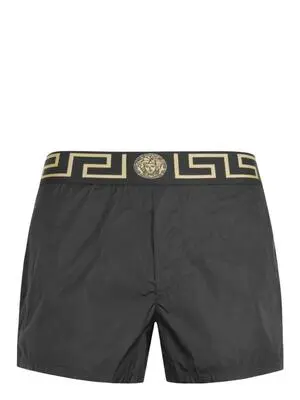 Versace Logo Swim Trunks - Black