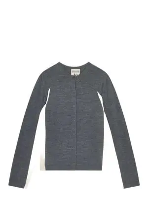 SEMICOUTURE Knit Cardigan With Contrasting Panels - Grey