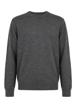 Peserico Crew Neck Long Sleeve Knit Top With Ribbed Trim - No