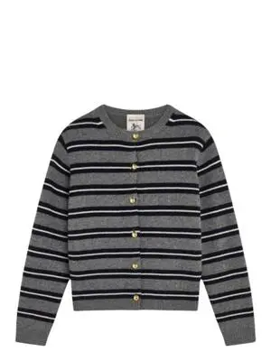 SEMICOUTURE Semicouture Striped Knit Cardigan With Button Closure