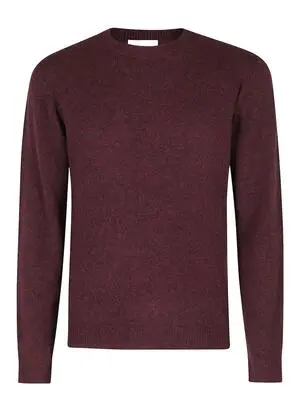 ROBERTO COLLINA Crew Neck Sweater With Long Sleeves And Ribbed Trim - Bordeaux