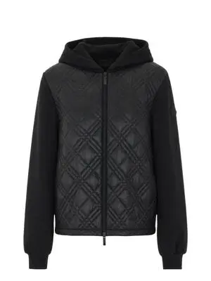 Moncler Long Sleeve Quilted Hooded Jacket - Black