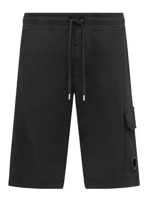 C.P. COMPANY Micro Lens Fleece Cargo Shorts - Black
