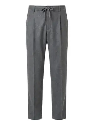 Peserico Tailored Trousers With Drawstring Waist And Pressed Crease - Black