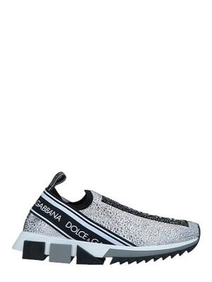 Dolce & Gabbana Embellished Two-tone Low-top Sneakers - Silver