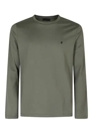 DONDUP Logo-patch Long-sleeve T-shirt Gray