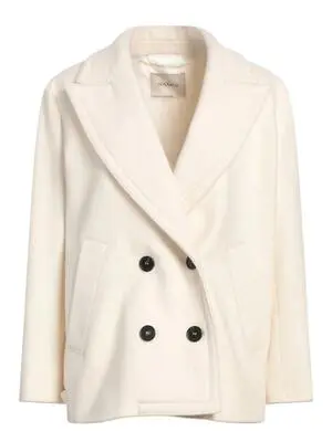 MAXCO. Max&co. Double Breasted Woolen Coat - Ivory