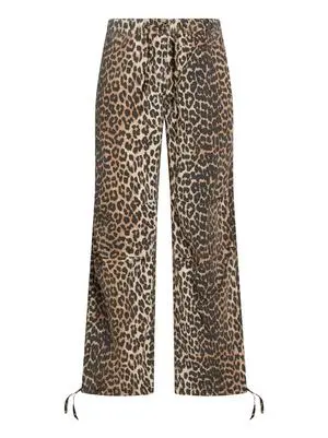 GANNI Ganni Leopard Print Trousers Brown