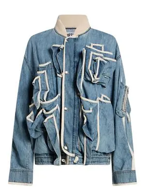 DIESEL® Oversized Denim Bomber Jacket - Blue