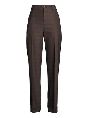 MAISON MARGIELA Plaid Wool Blend Trousers - Black