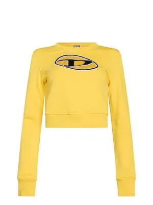 DIESEL® Two-tone Crewneck Long Sleeve Sweatshirt - Yellow
