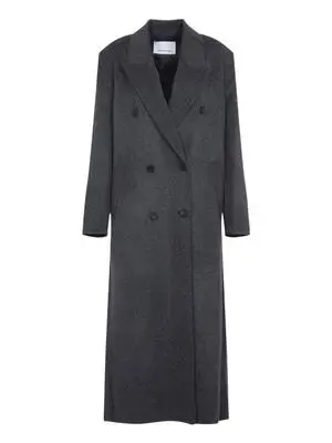 THE FRANKIE SHOP Gaia Double Breasted Long Coat - Grey