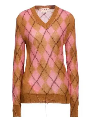 MARNI Marni V-Neck Argyle Pullover