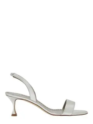 Manolo Blahnik Manolo Blahnik Open-Toe High-Heeled Sandals Silver