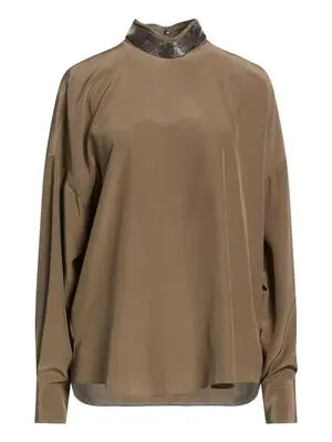 Brunello Cucinelli Long Sleeve Turtleneck Top - Brown