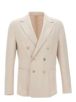 Eleventy Double-breasted Peak-lapel Blazer - Light Brown