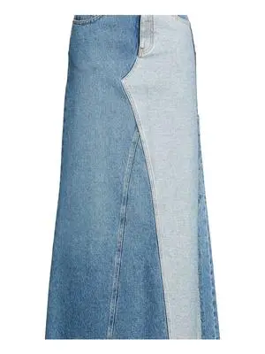 MAISON MARGIELA Mm6 Maison Margiela Two-Tone Denim A-Line Skirt