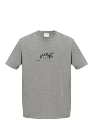 Isabel Marant Étoile Honore Logo-embroidered T-shirt - Grey
