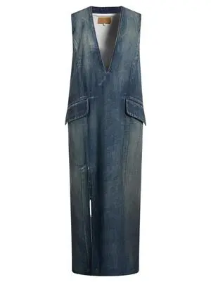 MAISON MARGIELA Denim Sleeveless Maxi Dress - Blue