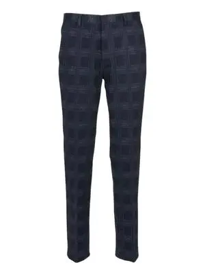 Hugo Boss Tailored Plaid Trousers With Belt Loops - Black