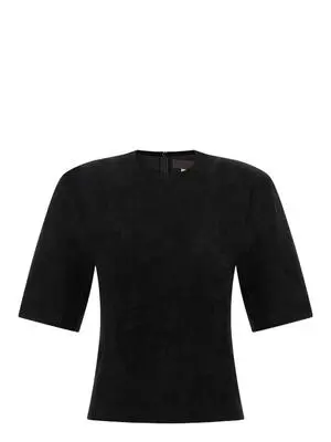 Stouls Suede Fitted T-shirt - Black